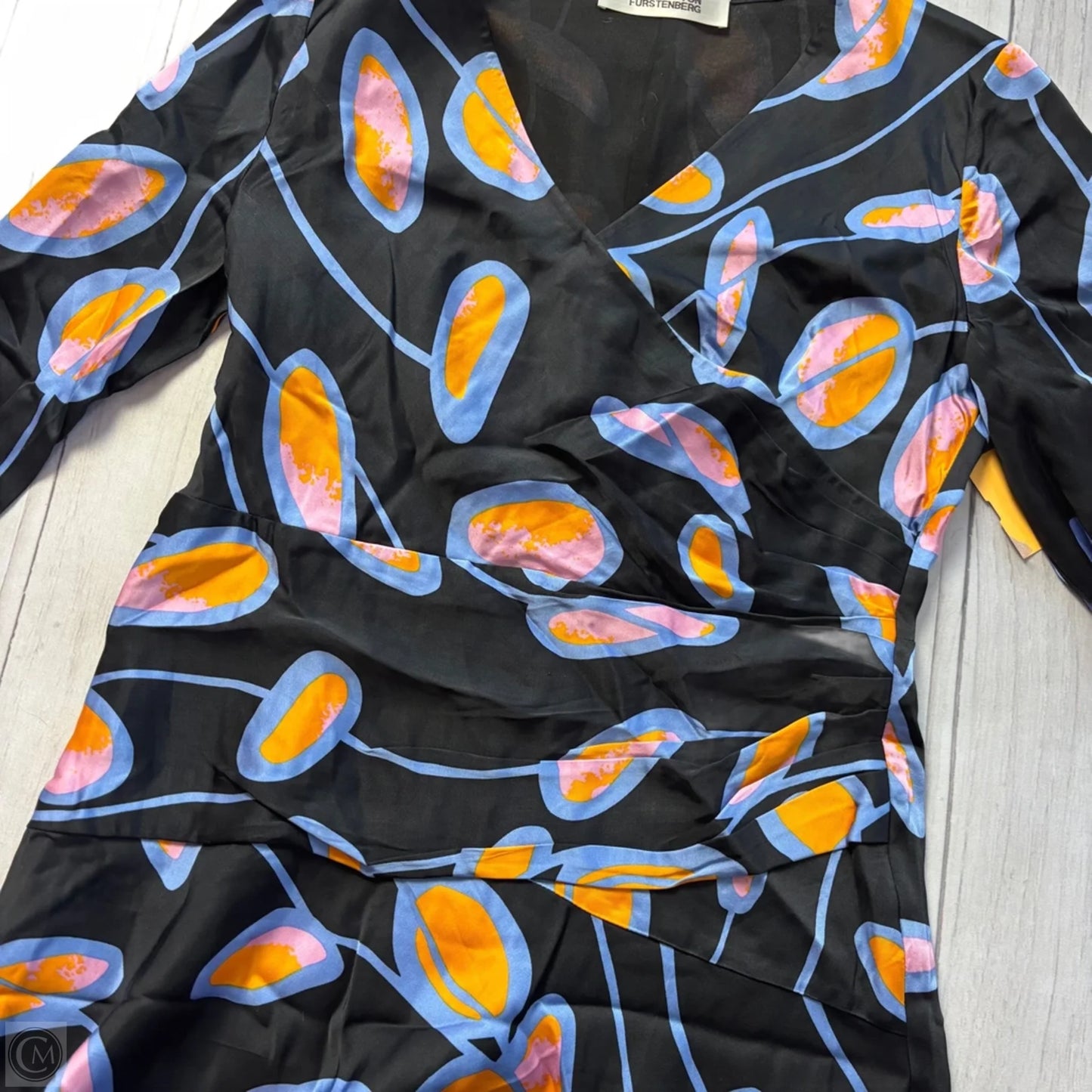 Dress Designer By Diane Von Furstenberg In Black & Blue, Size: L ...